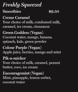 Menu – Mr Tulk Cafe – State Library of Victoria – Melbourne
